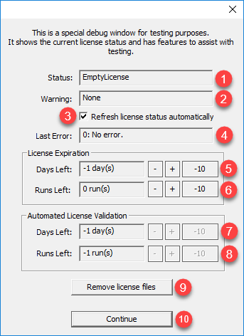 Using the Debugging Dialog